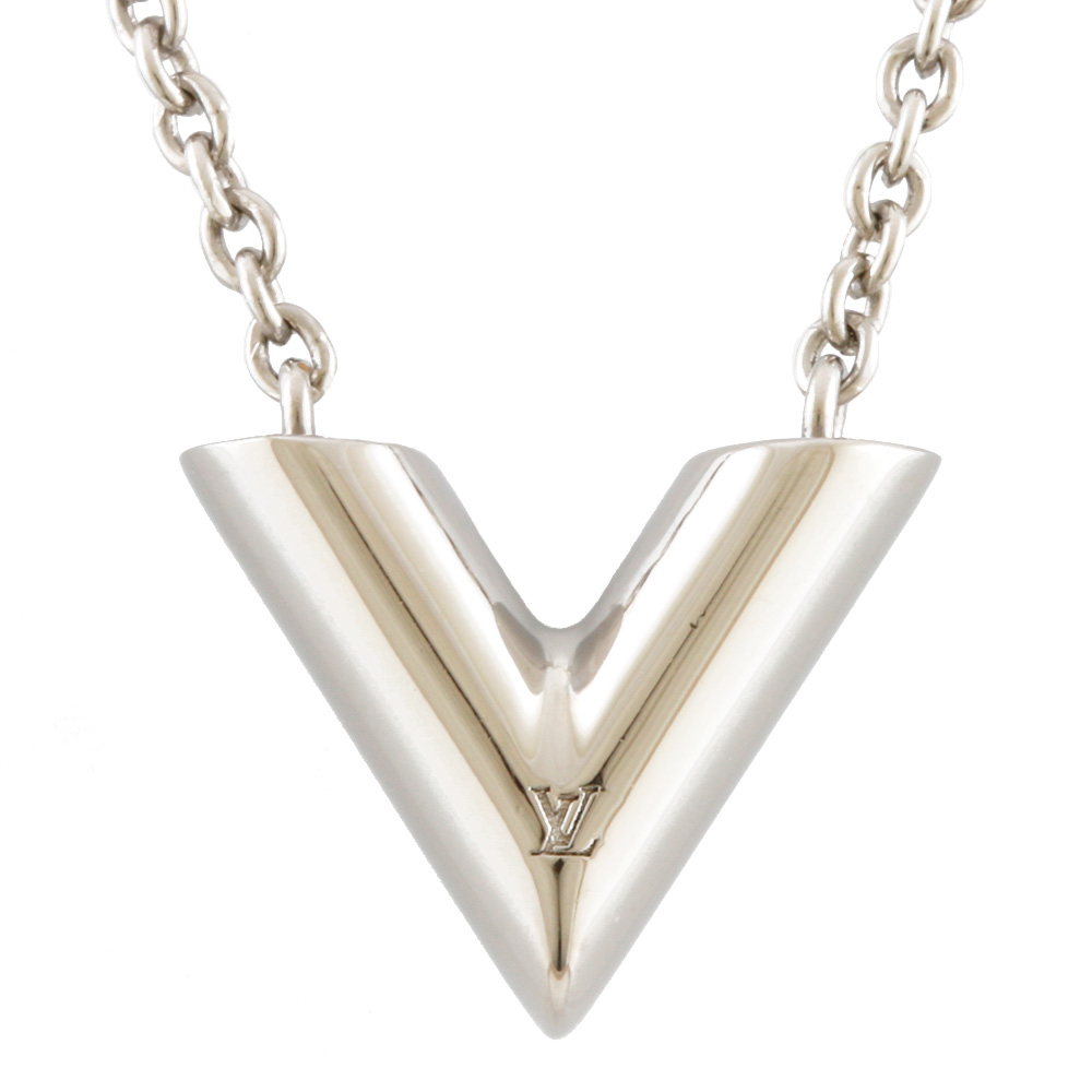 Louis Vuitton Essential V Necklace Silver Sneakers | semashow.com
