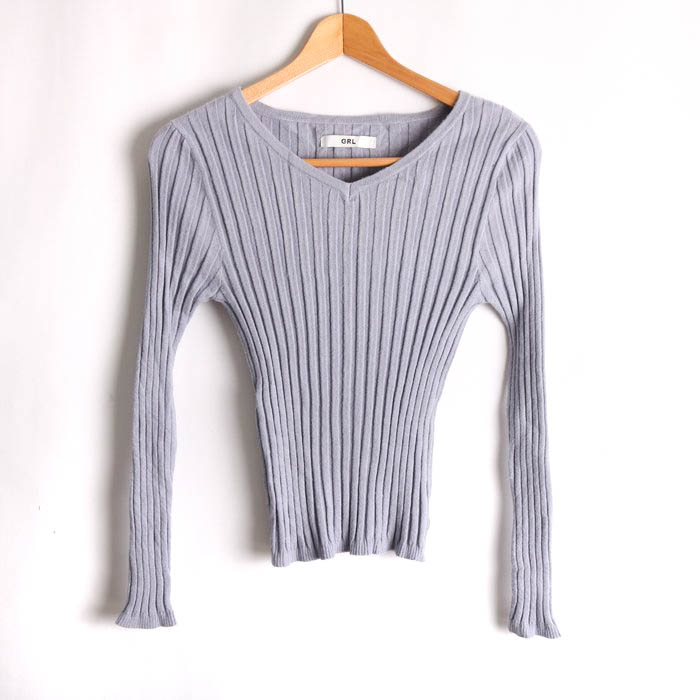 グレイル セーター トップス 長袖 Vネック リブニット レディース Mサイズ パープル GRL 【中古】｜GRL｜店舗買取｜トップス＞ニット/セーター｜USEDのアパレル通販サイト ...