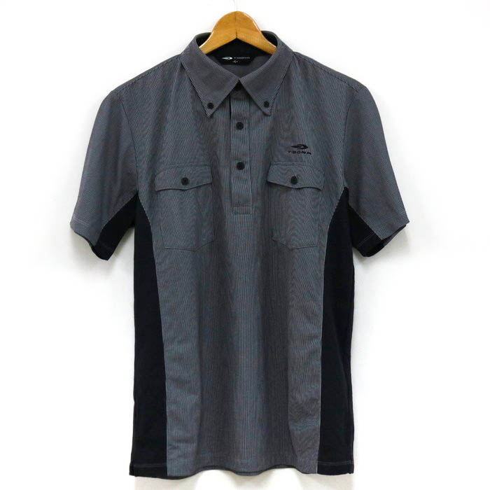 ティゴラ 半袖ポロシャツ トップス 胸ポケット ストライプ柄 ゴルフウエア メンズ Lサイズ グレー×紺 TIGORA 【中古】｜TIGORA｜店舗買取｜トップス＞ポロシャツ｜USEDの ...