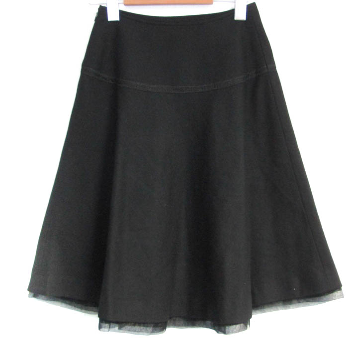 Karl Park Lane カールパークレーン フレア ロング スカート sizeL/紺