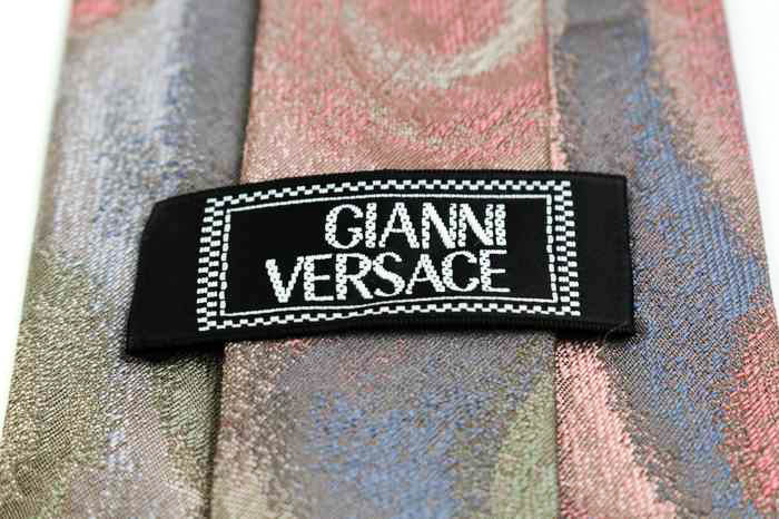 ヴェルサーチェ メデューサロゴ ネクタイ ベージュ シルク メンズ