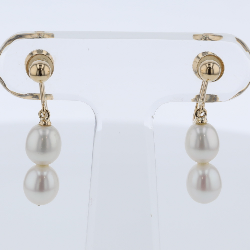 TASAKI Double pearl Earrings K18YG K00707964 [PD3] | eBay